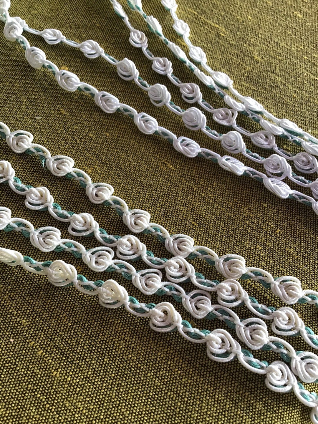 24 Yds Roll ROSE BUD GUIMP Braid Trim White Rose Braided Gimp Trim for ...