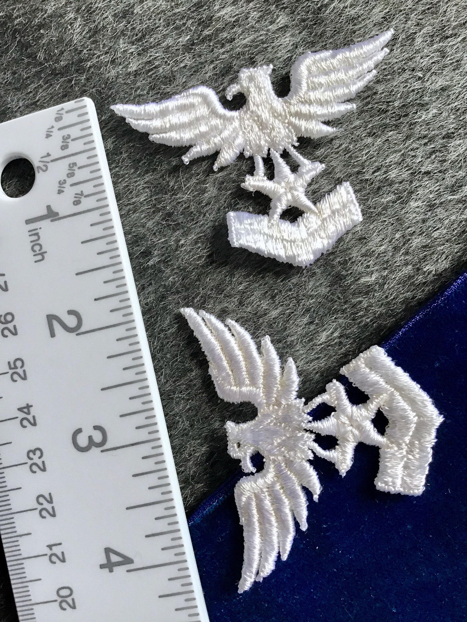 Patriotic American Eagle Patch Embroidered Navy White Bald Eagle ...
