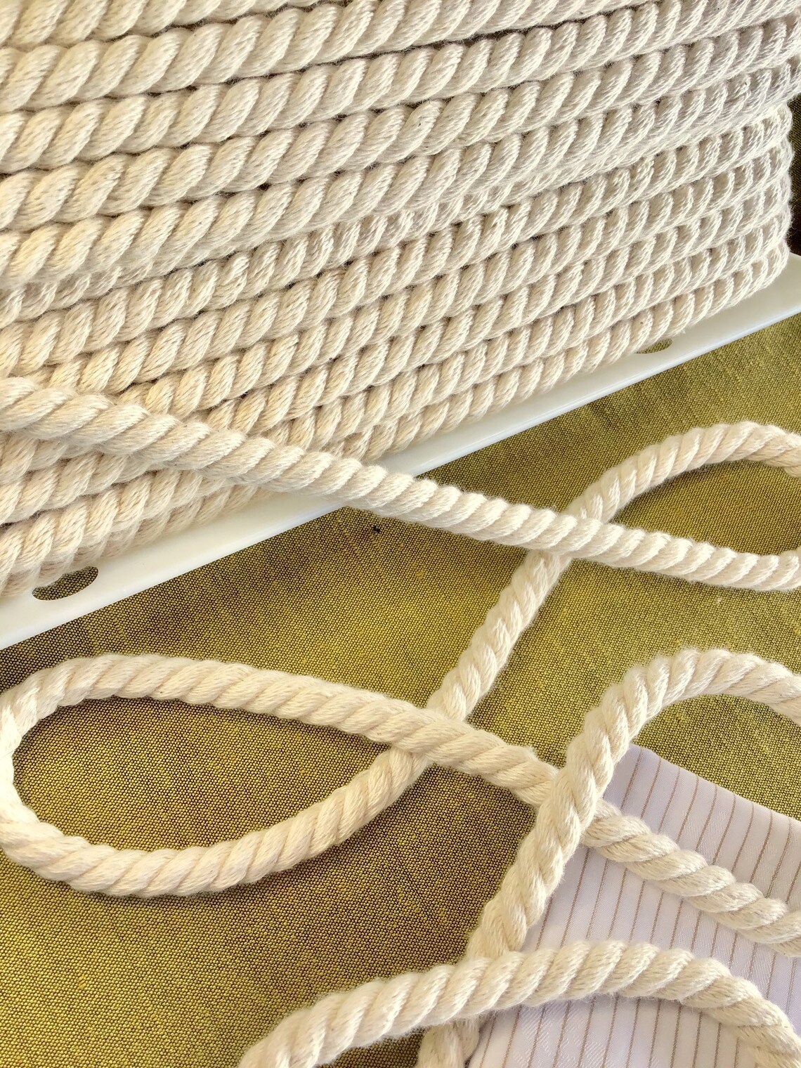 PURE COTTON All NATURAL White Twisted Cording Wrights Soft | Etsy