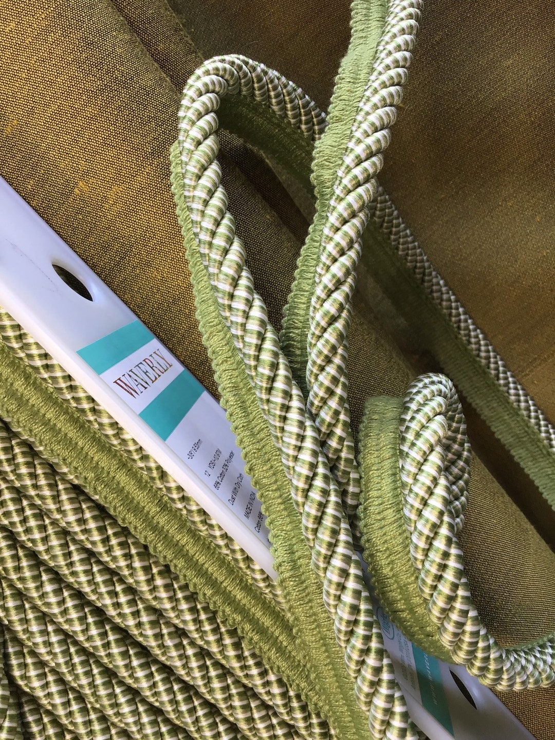 WAVERLY LIP CORD 3/8 Inch Sage White Twisted Lip Cord Trim for Pillows ...