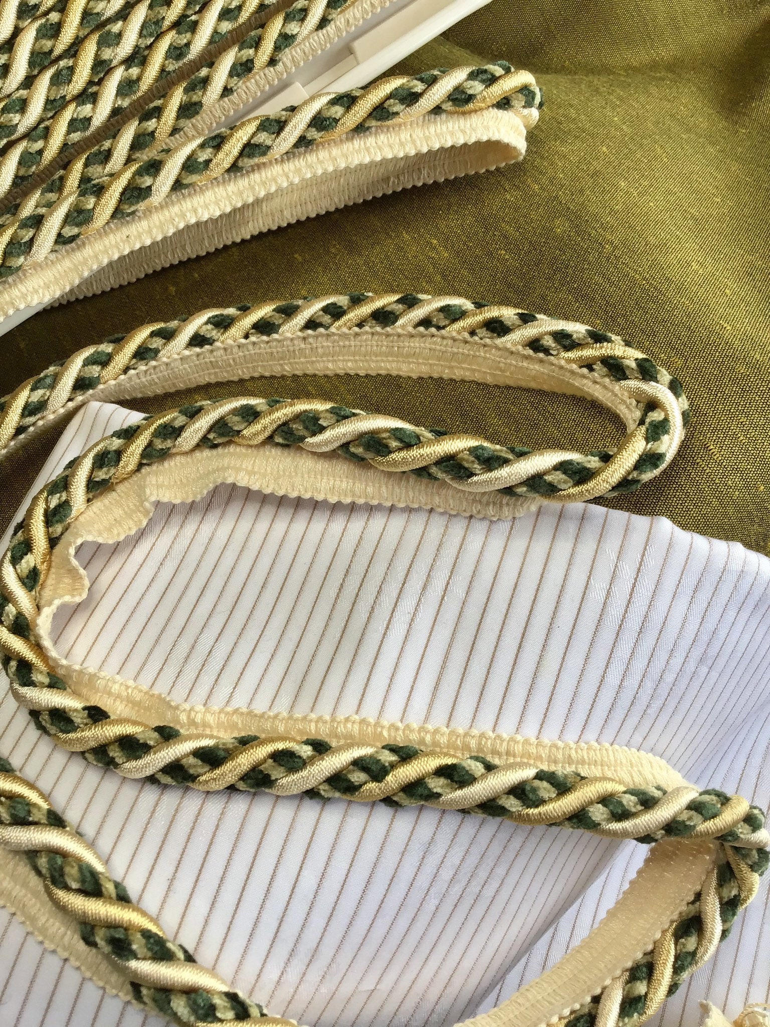 CONSO CHAMPAGNE IVORY Green Fancy Twisted Cording With Lip for - Etsy