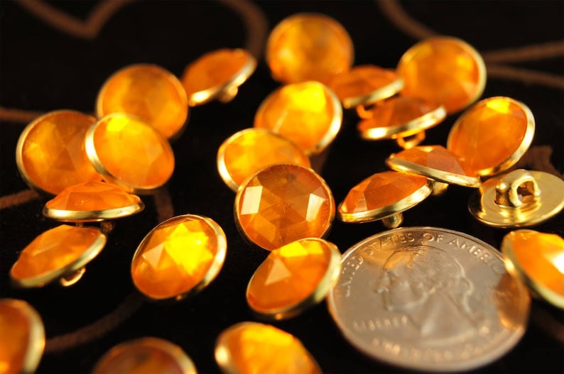 Sunset Gold / Silver Buttons Gem Vintage Metal Buttons - Etsy