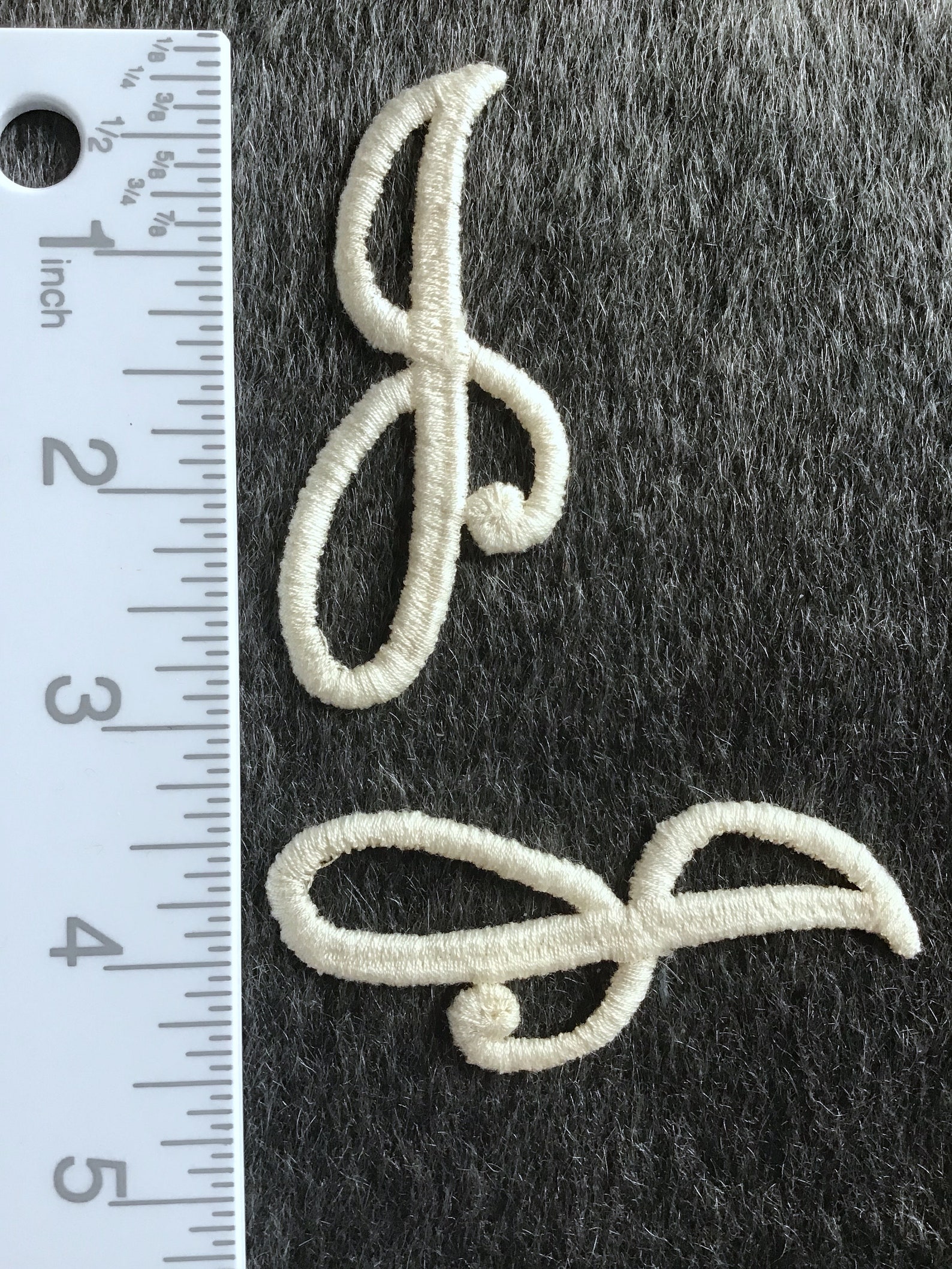 Venice Cursive Letter J White Iron-on Patch Applique for Craft | Etsy