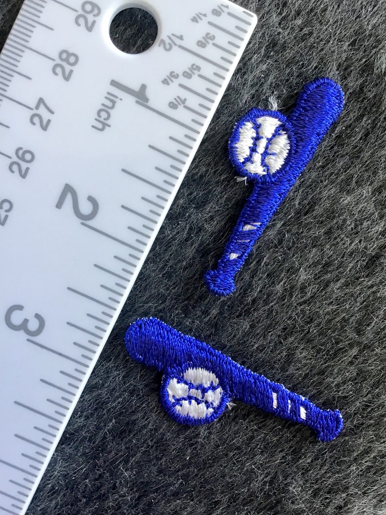 Vintage Embroidered Applique, Navy White Baseball and Bat 1970s Vintage ...