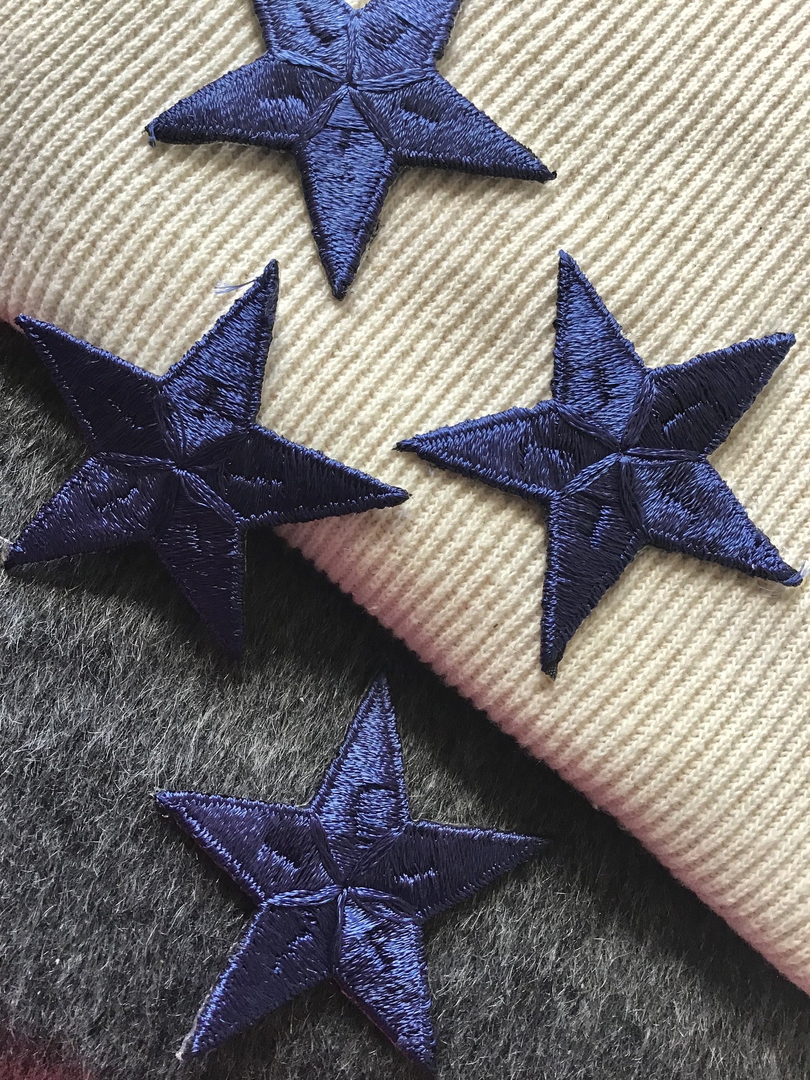 Navy Blue Star Applique Iron on Vintage Embroidered Applique - Etsy