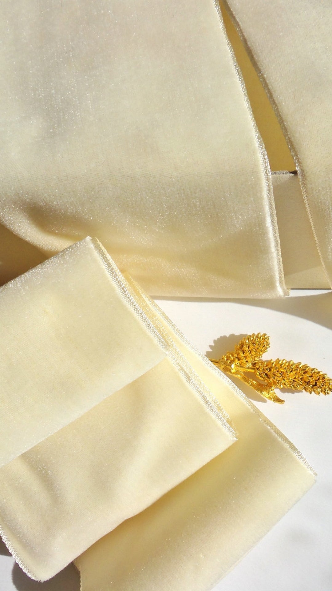 Ivory French Velvet Ribbon Trim 3" or 2" Inch Ivory Velvet Ribbon by ...