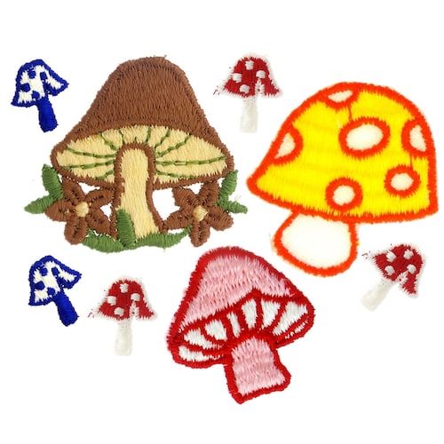 Mushroom Applique Patches Vintage Embroidered Toadstool - Etsy