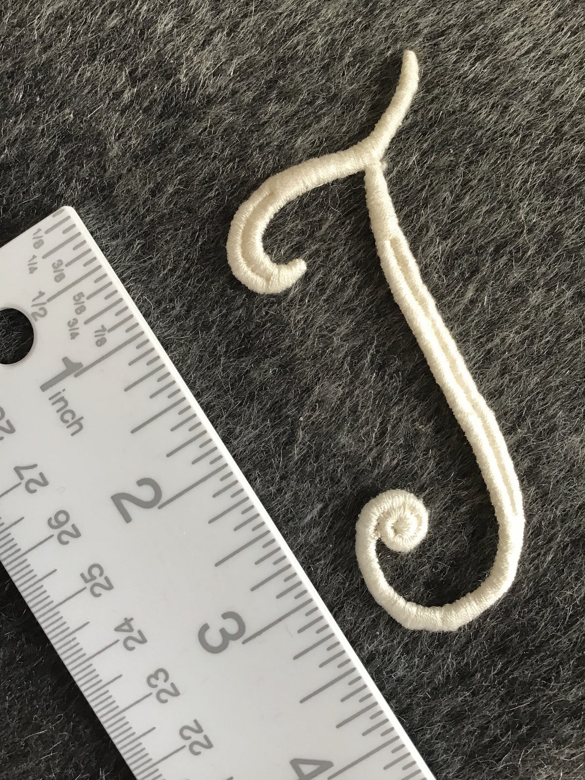 Venice Cursive Letter T White Iron-on Patch Applique for Craft ...