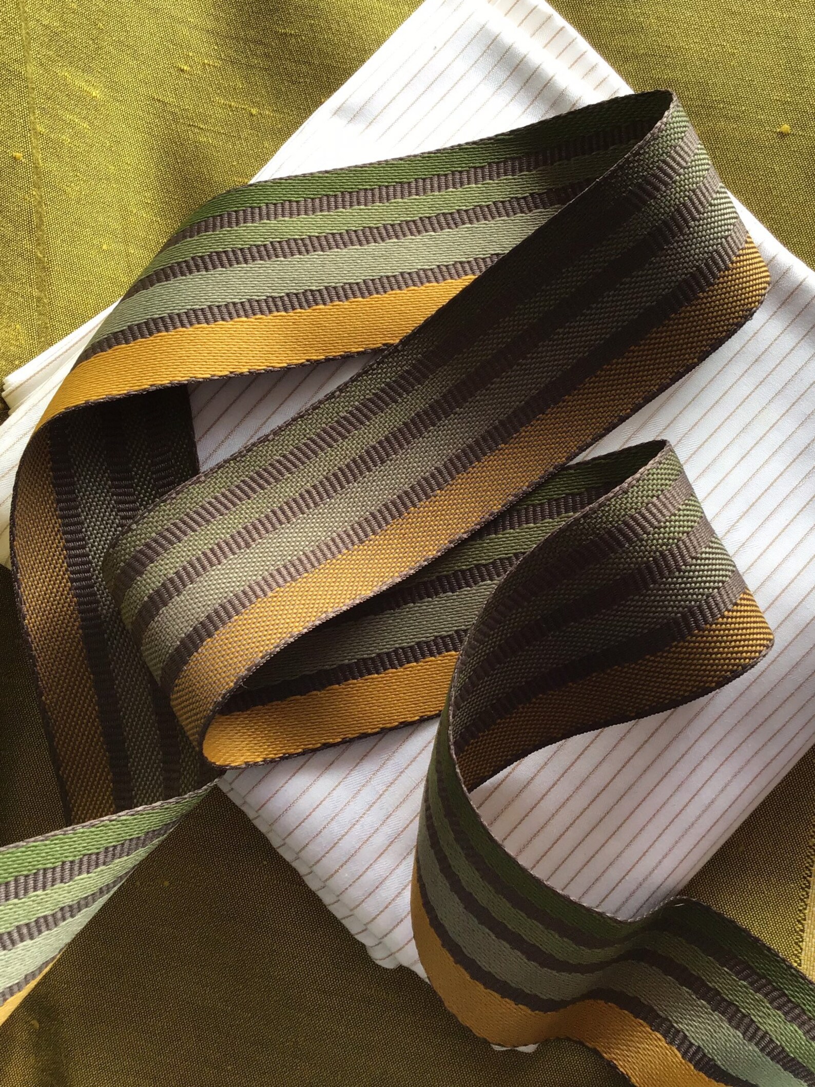 2" Wide Brownstone Collection Twill Band Ribbon Tape COMBO STRIPE Dark ...