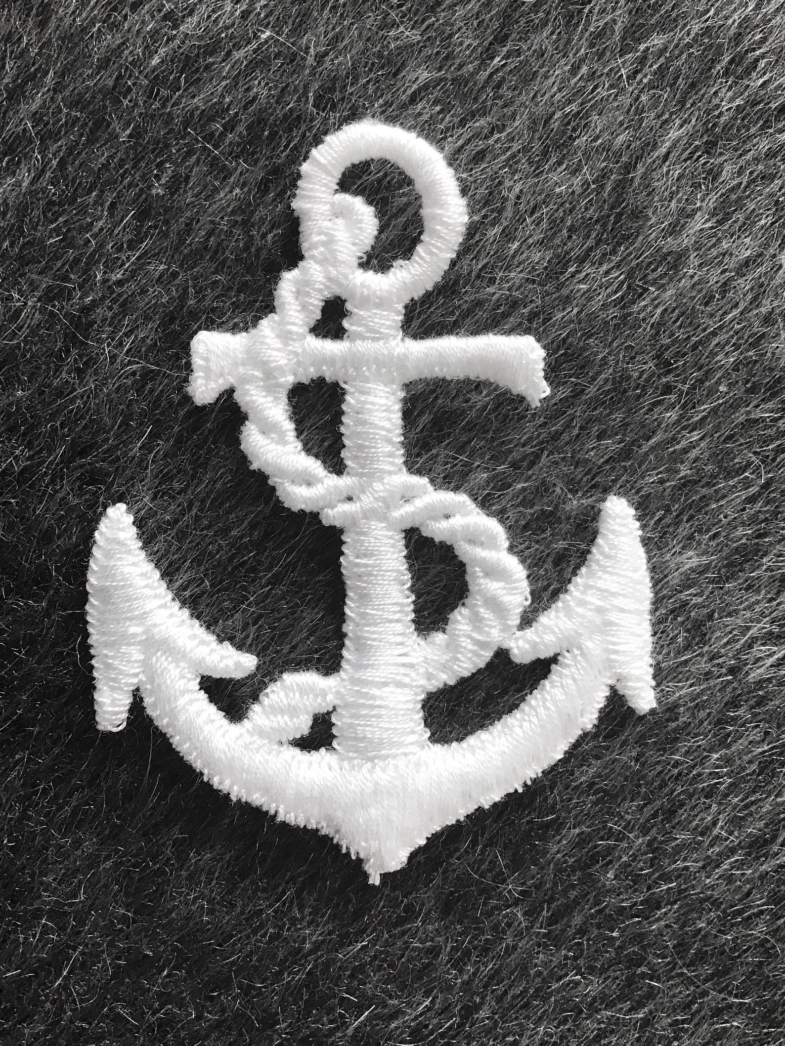 WHITE NAVY BLACK Anchor Patch Marine Nautical Rope Anchor Embroidered ...