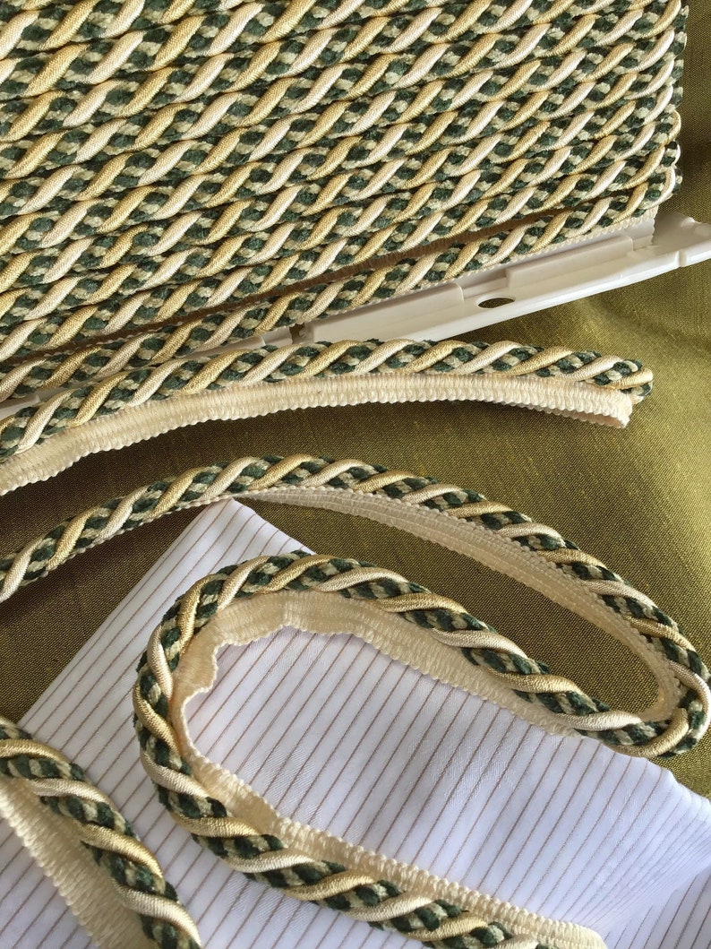 CONSO CHAMPAGNE IVORY Green Fancy Twisted Cording With Lip for - Etsy