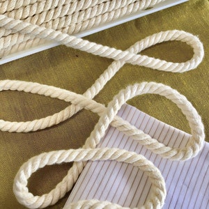 PURE COTTON All NATURAL White Twisted Cording 3/8" Wrights Soft ...