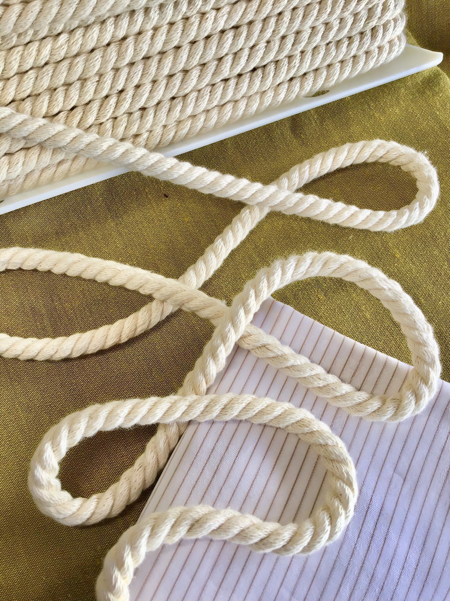 PURE COTTON All NATURAL White Twisted Cording 3/8" Wrights Soft ...