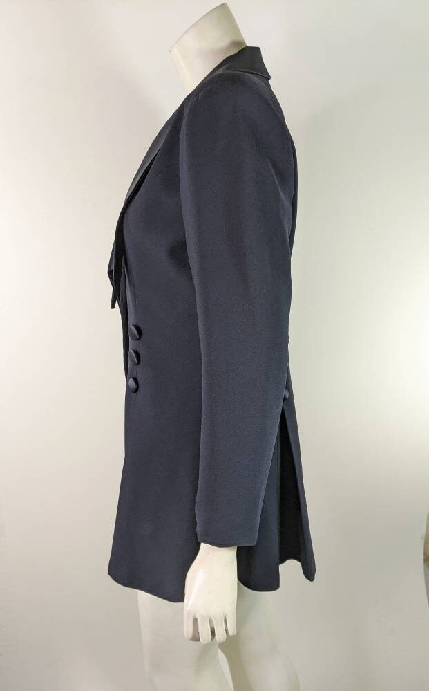 Heiser-egan Vintage Blazer 6 Formal Blue Satin Trim Fit in Flare ...