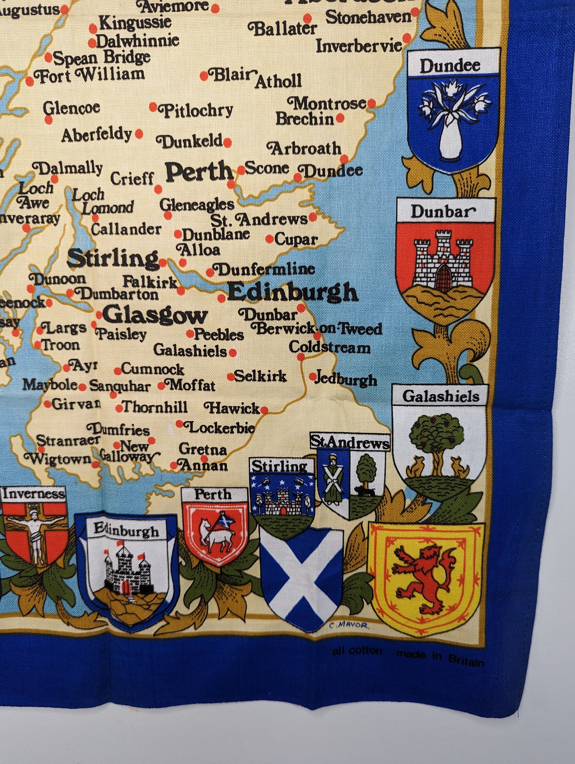 Scotland Map & Coat of Arms Tea Towel 100% Cotton Lovely Gift - Etsy