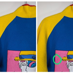 1980s Neo Max Peter Max Medium Color Block Painting Fleece Pullover ...