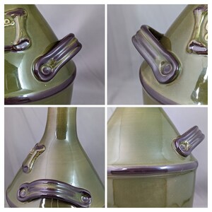 Vintage Italian Brandy GRAPPA Pottery Jug Green Bottle Wine Grape Vase ...