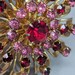 Vintage Coro Brooch Starburst Pink Red Gold Tone Mid Century Modern 50 ...