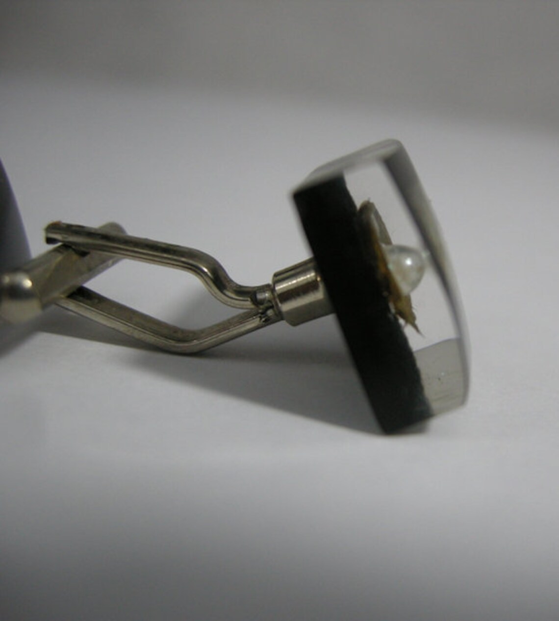 Vintage Mens Cufflinks 1960s Double Lucite Real Pearl Oyster Shell ...