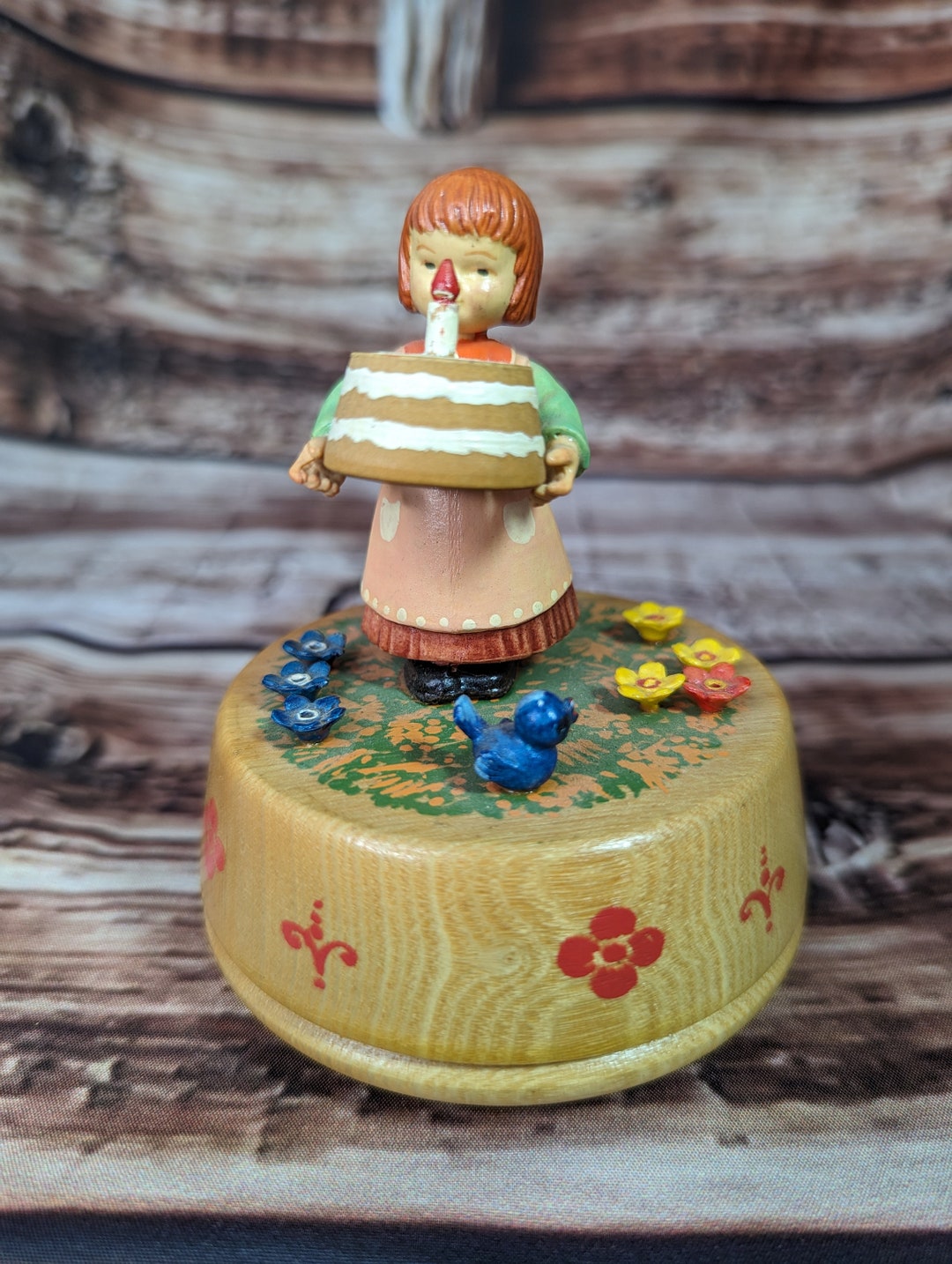 Vintage Anri Italian Happy Birthday Hand Painted Wooden Musical Box ...