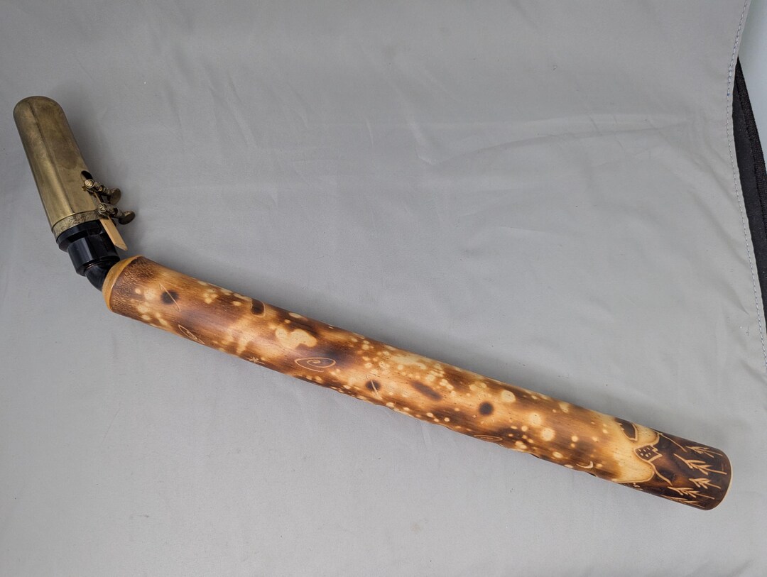 Bamboo Sax Saxophone With Leather Bag Carved Burned Design Erik the ...