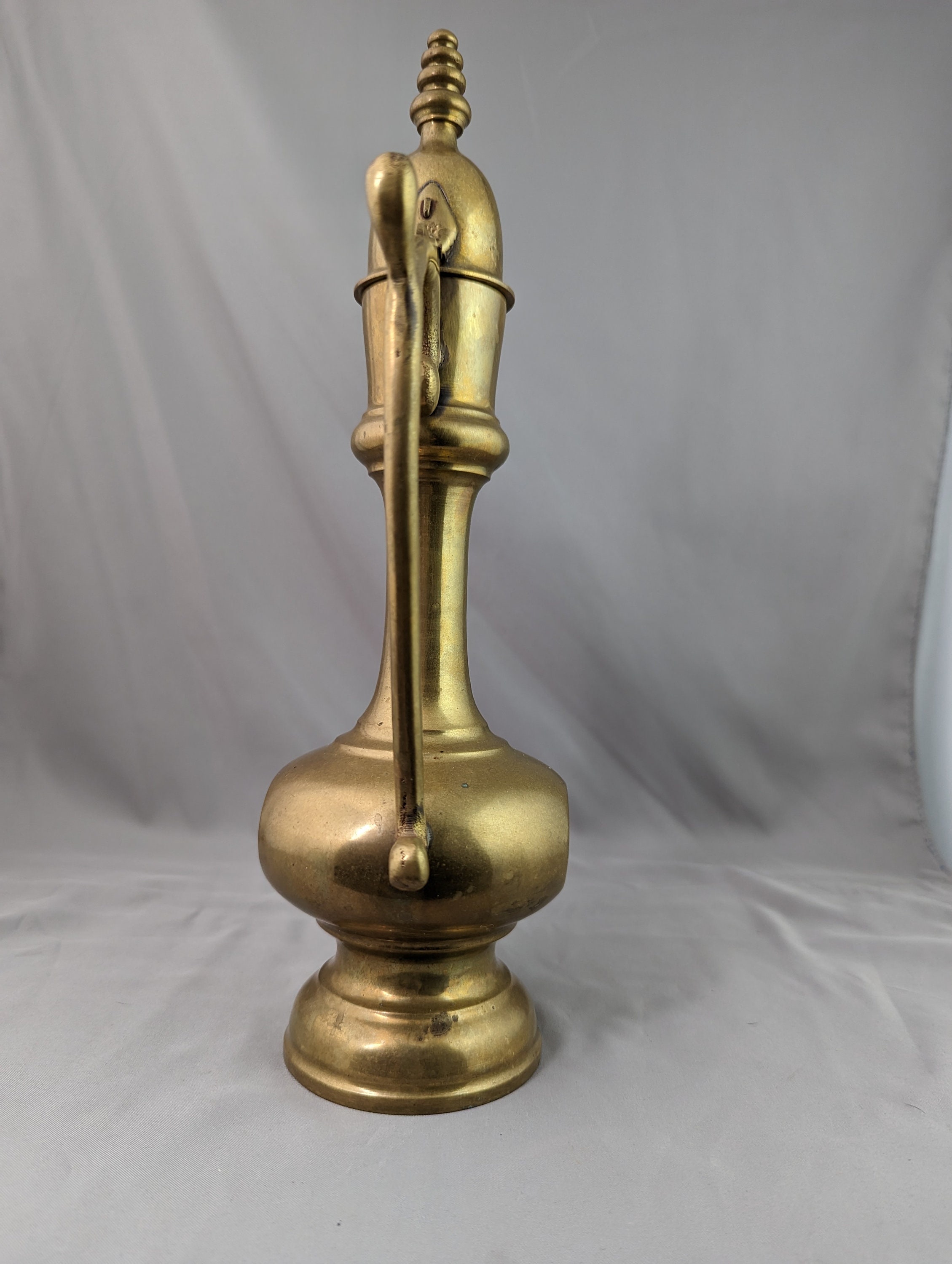 Vintage 12 in Middle Eastern Turkish Floral Brass Ewer Aftaba Pitcher ...