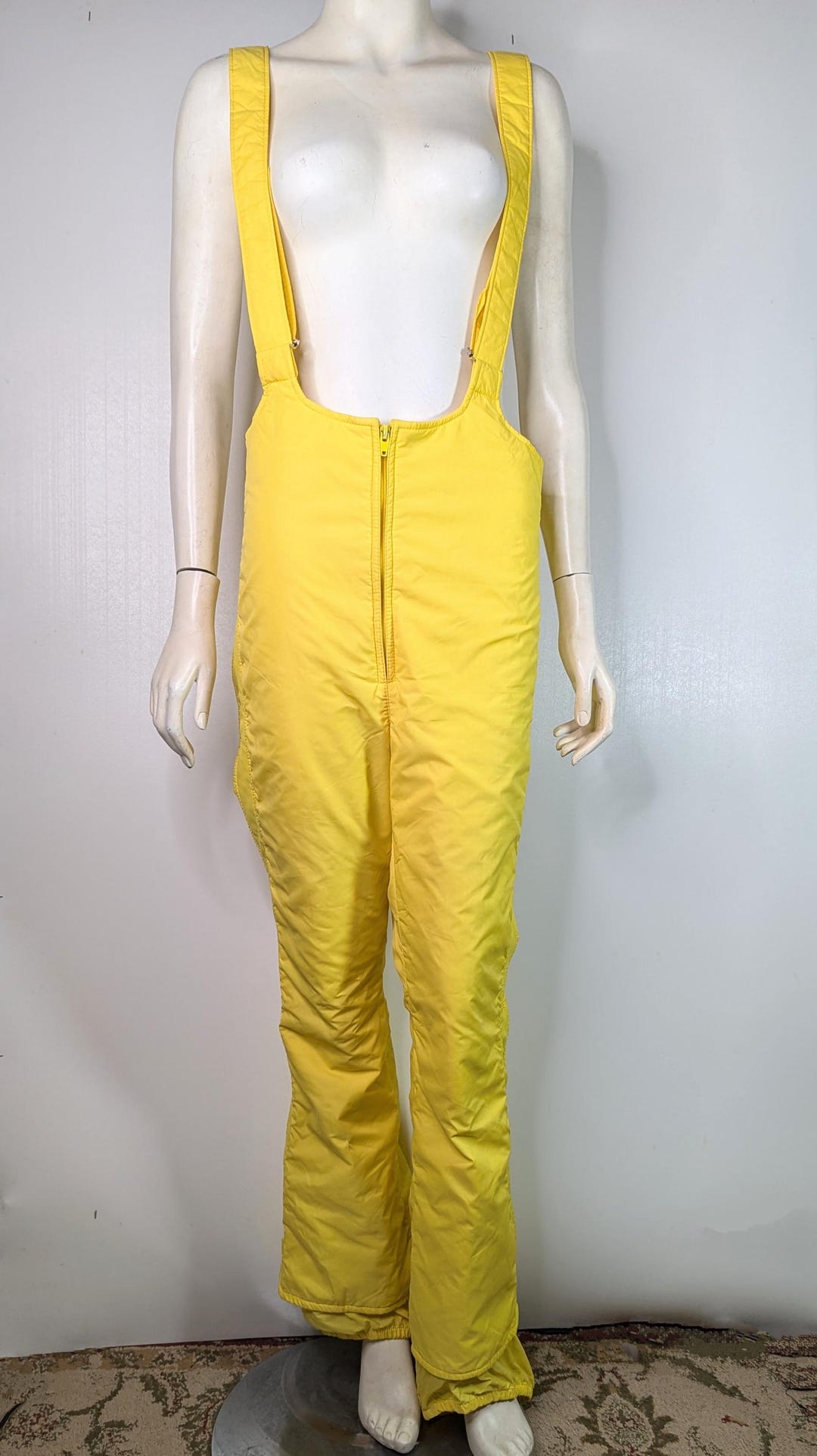 Vintage Ski Bib Robbe Yellow Elastic Wide Straps - Etsy