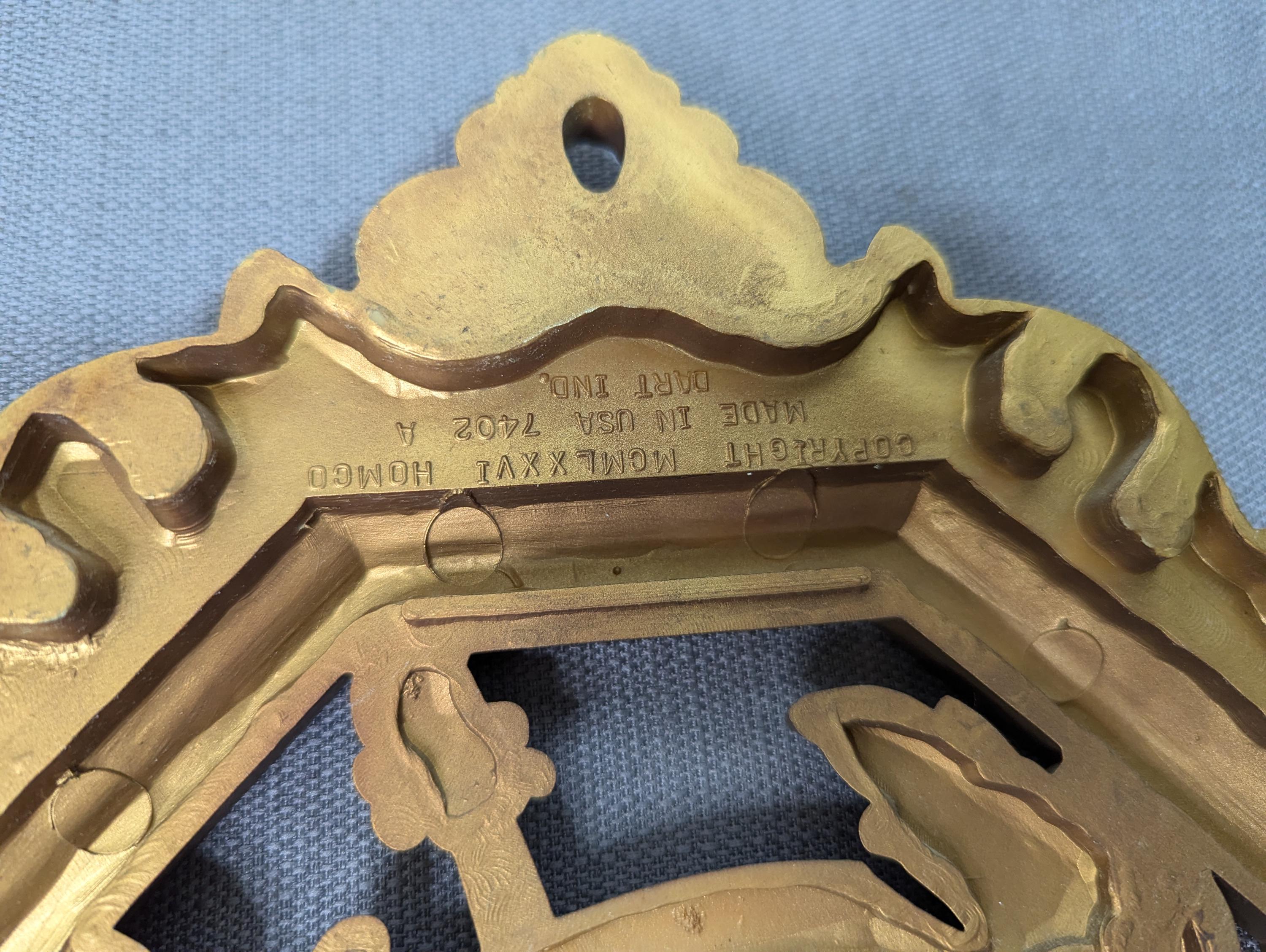 Vtg MCM 70s Music Instruments Wall Art Homco 4 Gold Plaques Complete ...
