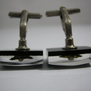 Vintage Mens Cufflinks 1960s Double Lucite Real Pearl Oyster Shell ...