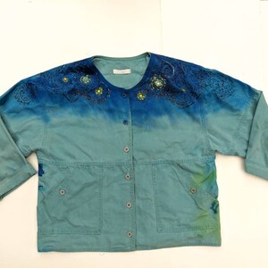 Starry Night Van Gogh Inspired Painted Jacket Womens L Yellow | Etsy