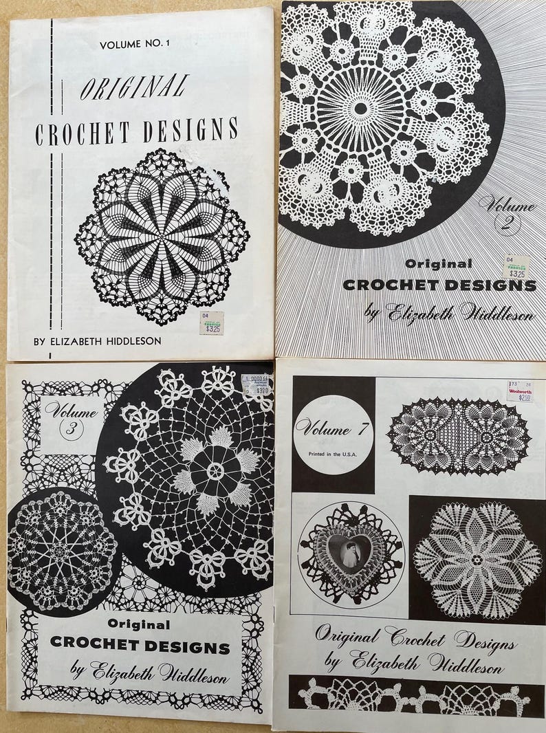 4 Eliz Hiddleson Thread CROCHET DESIGNS Ptn Books~1-2-3-7~doily ...