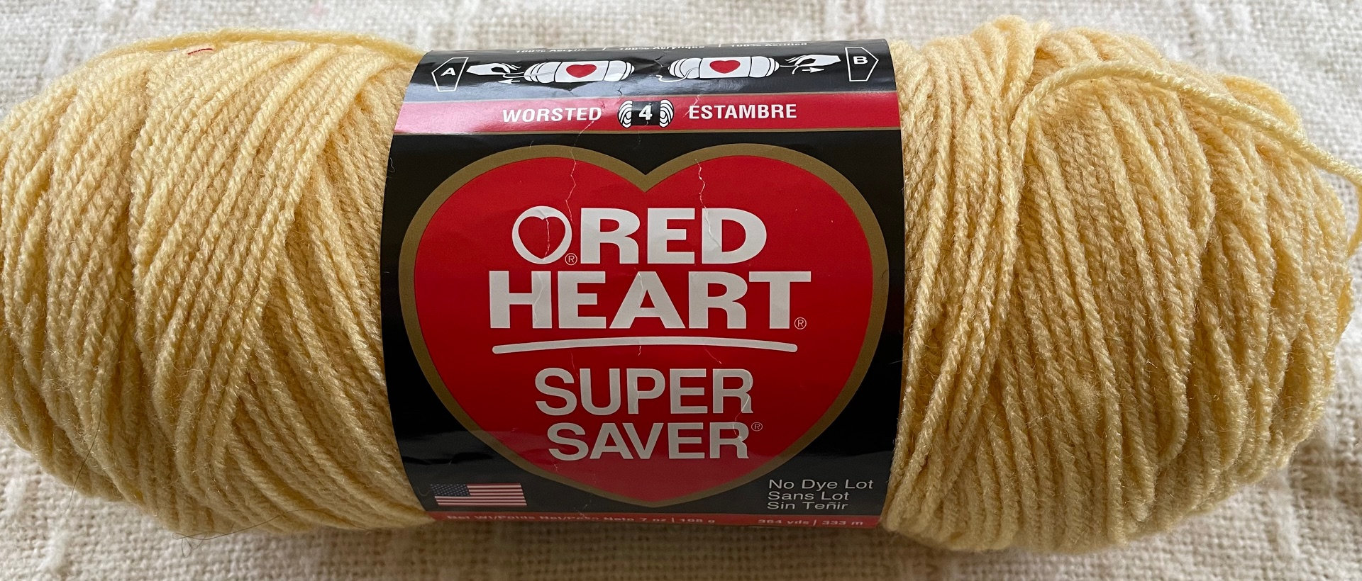 Red Heart Super Saver Acrylic Yarn~cornmeal Yellow~1 Sk=7 Oz~364 Yds ...