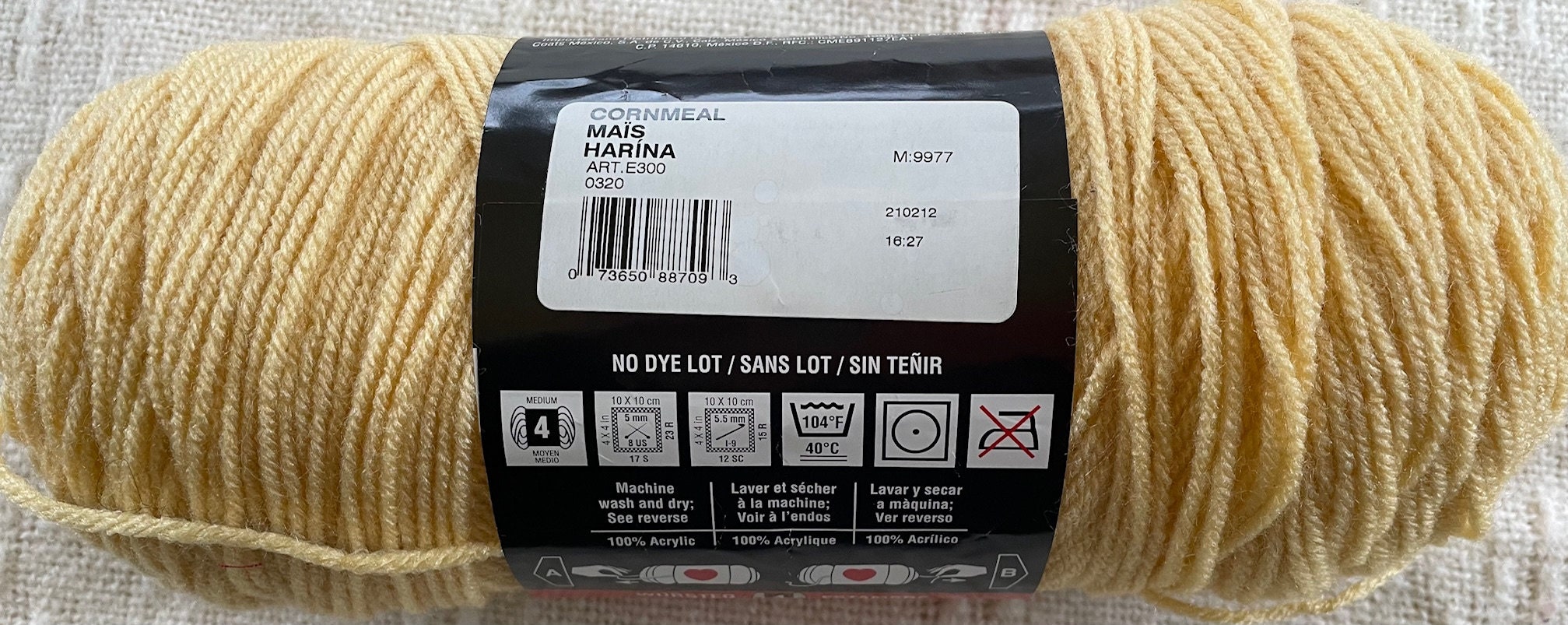 Red Heart Super Saver Acrylic Yarn~cornmeal Yellow~1 Sk=7 Oz~364 Yds ...