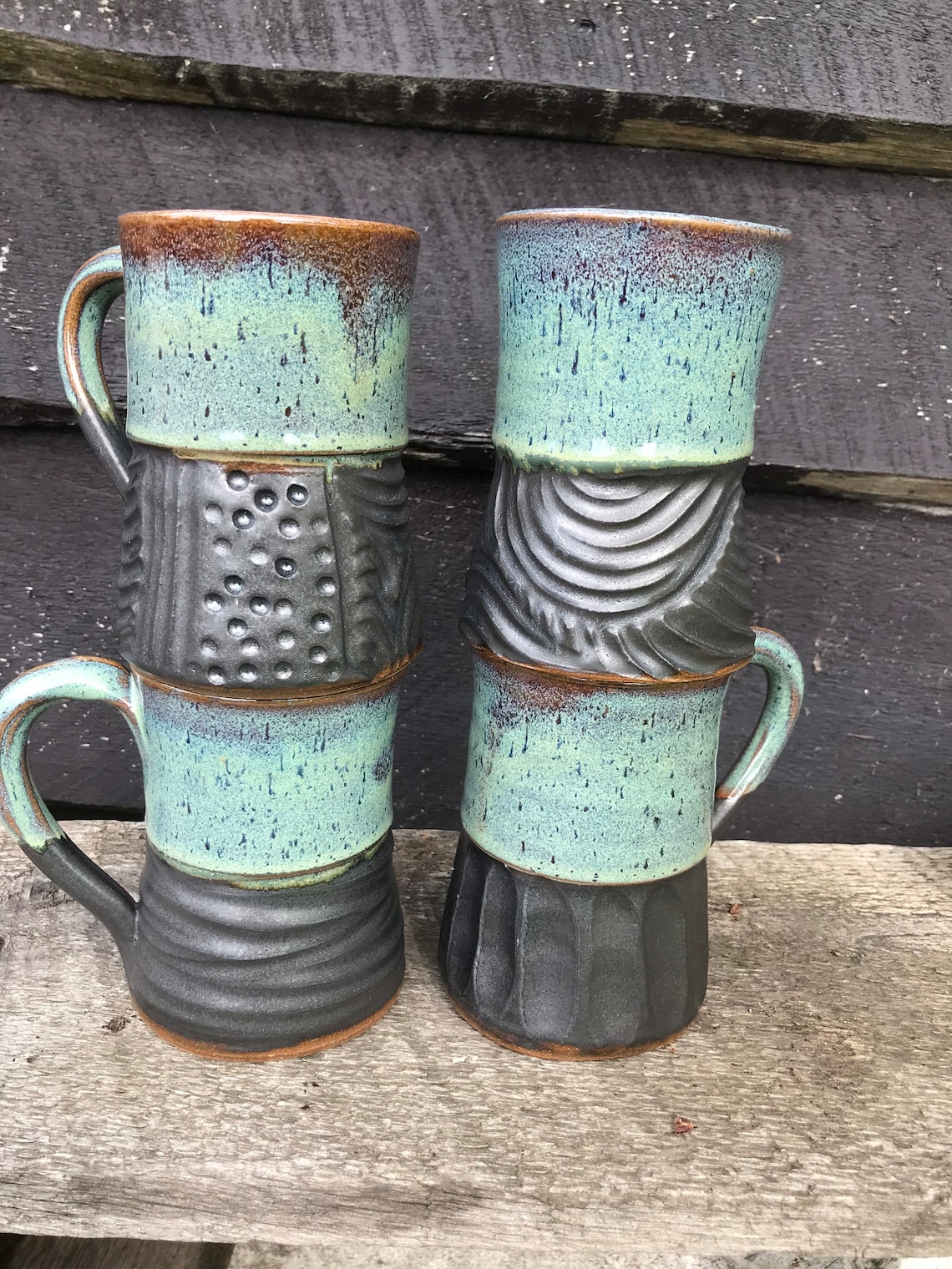 Handmade Coffee Mug Pottery Mug With Hand Carved Designs in - Etsy