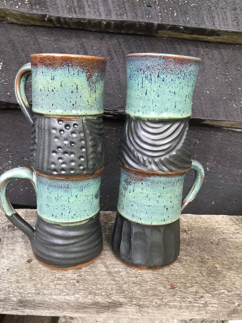 Handmade Coffee Mug Pottery Mug With Hand Carved Designs in - Etsy