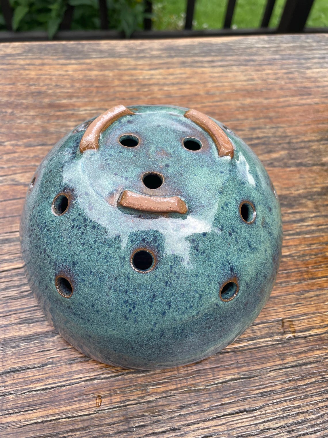Berry Bowl, Small Pottery Colander in Turquoise - Etsy