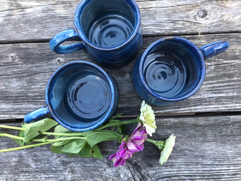 Rustic Mug Handmade Coffee Mug in Bright Blue - Etsy