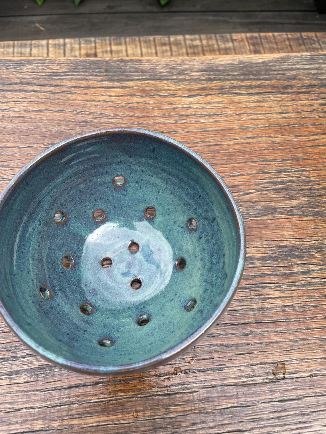 Berry Bowl, Small Pottery Colander in Turquoise - Etsy