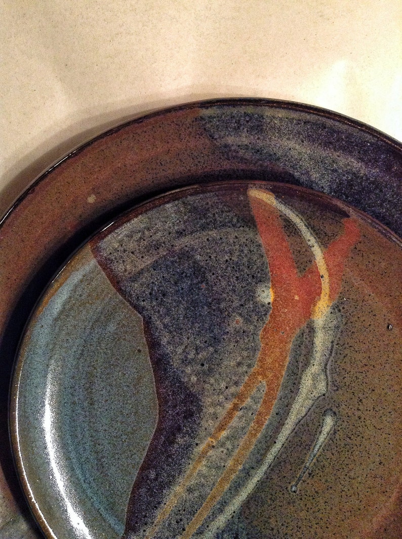 Handmade Pottery Dinnerware Set Stormy Colors One Place - Etsy