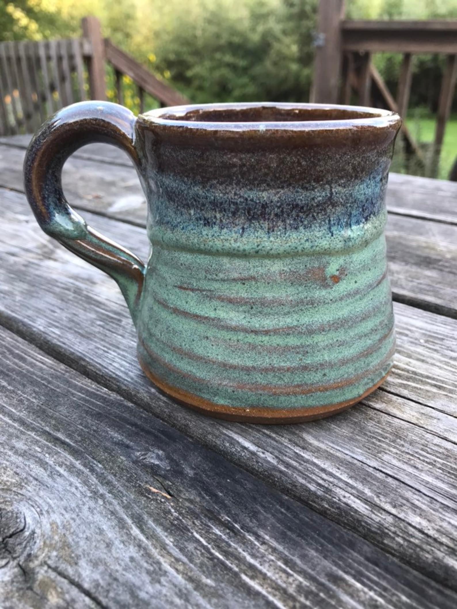Rustic Mug Handmade Turquoise Mug Set of Stoneware Mugs | Etsy