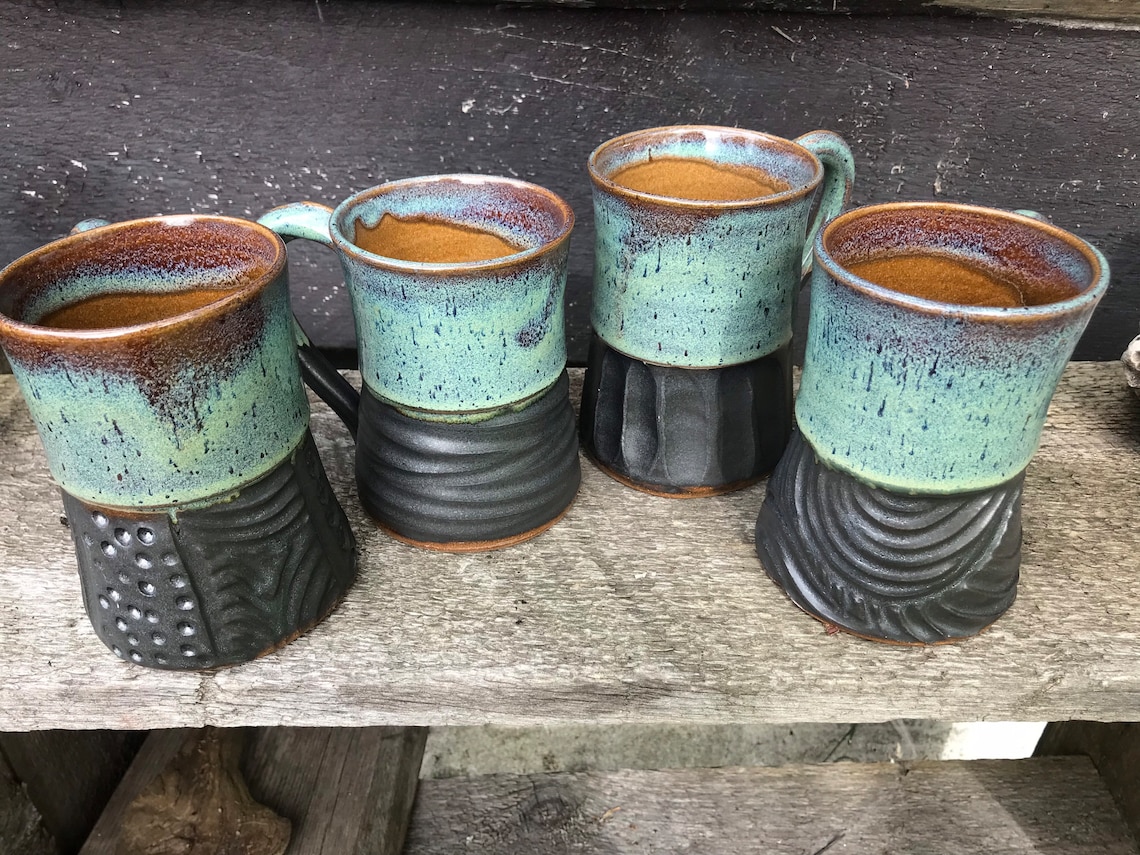 Handmade Coffee Mug Pottery Mug With Hand Carved Designs in - Etsy