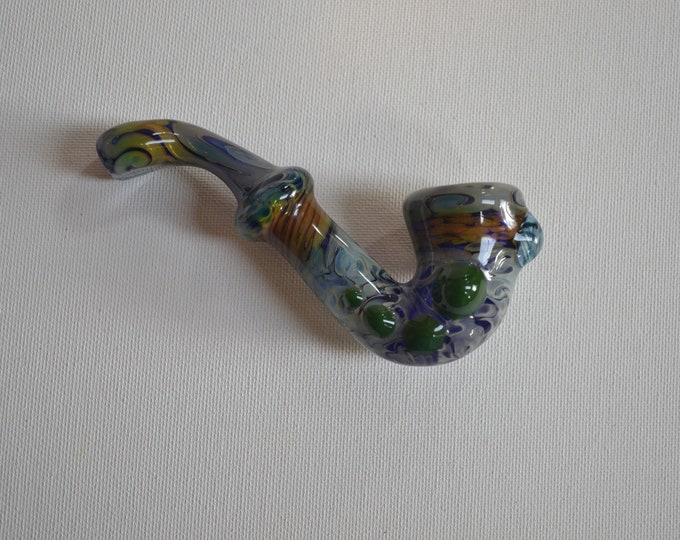 Glass Pipe, Sherlock Pipes, Small Fume Sherlock, Glass Sherlock, Blue ...