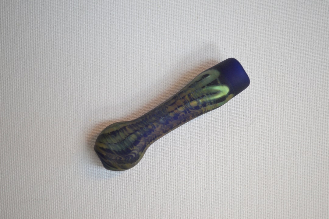 Glass Pipe, Glass Bat Pipe, Blue Glass Pipe, Small Glass Pipe, Glass ...