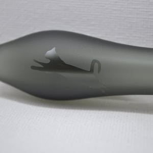 Glass Pipe, Kitty Cat Spoon Pipe, Spoon Pipe, Sand Etched Spoon Pipe ...