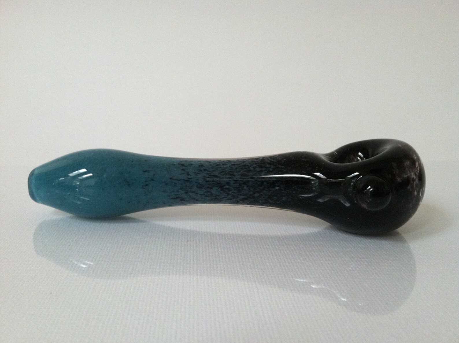 Glass Pipe Glass Spoon Pipe Aqua Pipe Black and Aqua Glass - Etsy