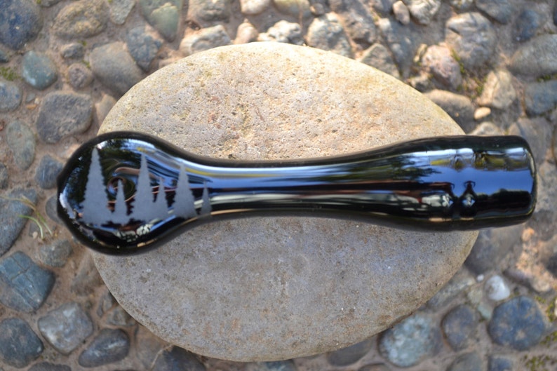 Glass Pipe Tree Pipe Black Glass Pipes Black Sandblasted - Etsy