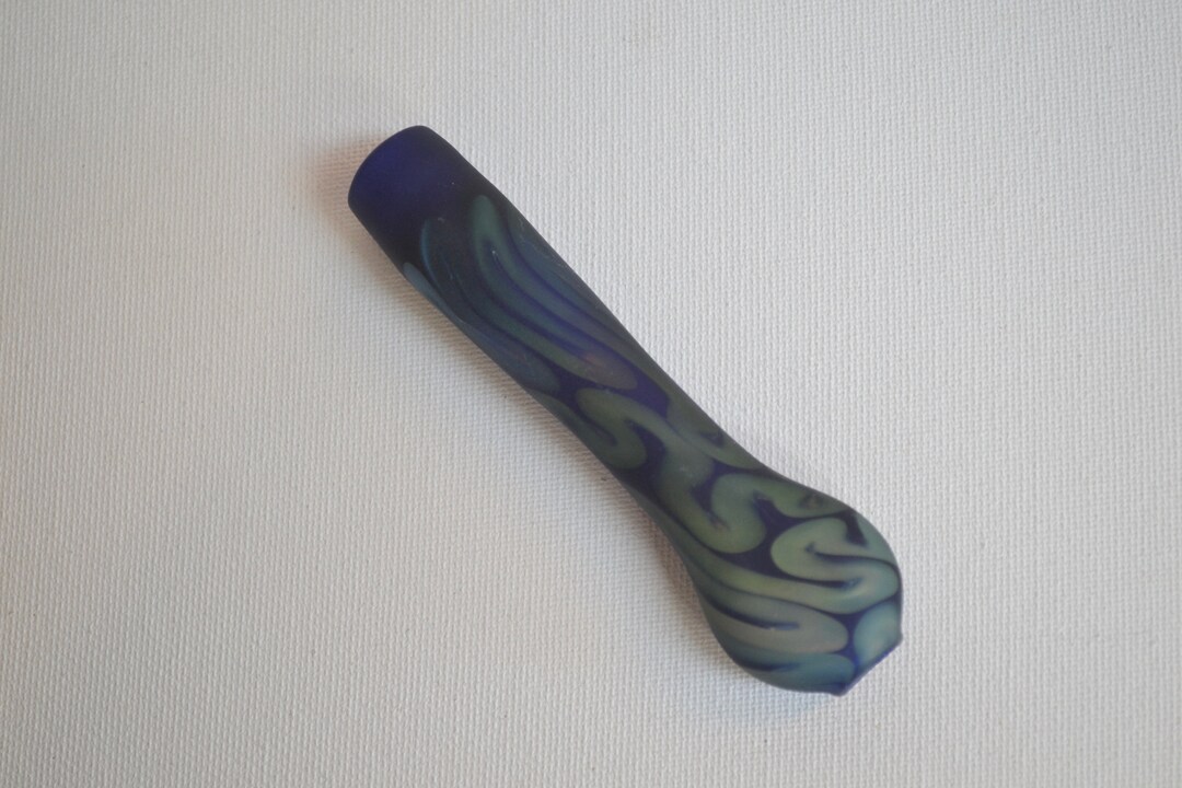 Glass Pipe, Glass Bat Pipe, Blue Glass Pipe, Small Glass Pipe, Glass ...