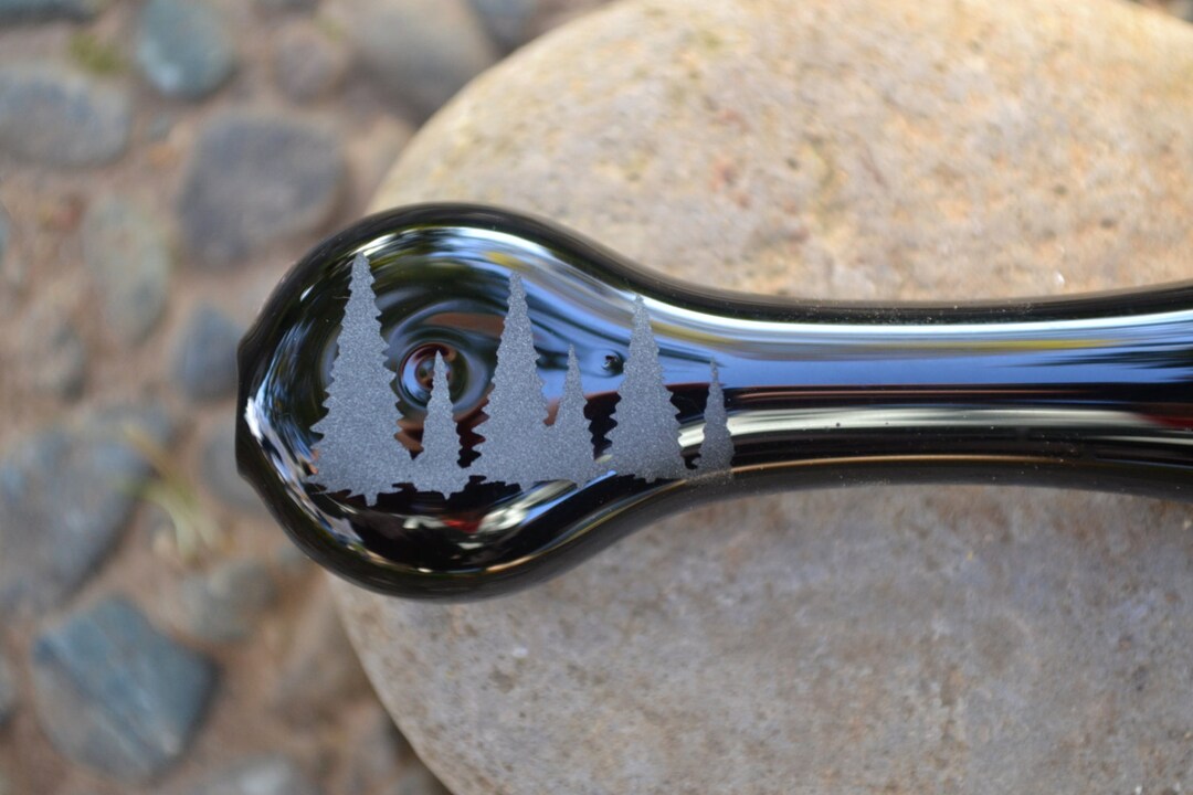 Glass Pipe, Tree Pipe, Black Glass Pipes, Black Sandblasted Bat Pipe ...