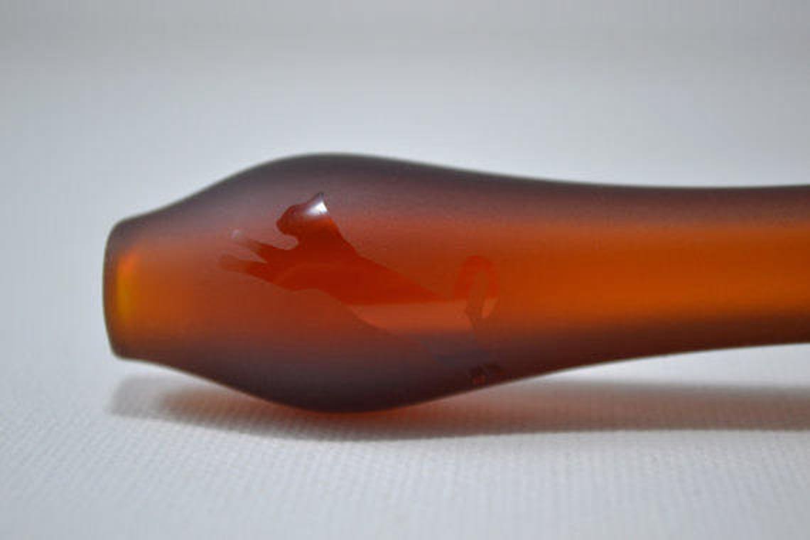 Glass Pipe, Kitty Cat Spoon Pipe, Spoon Pipe, Sand Etched Spoon Pipe ...