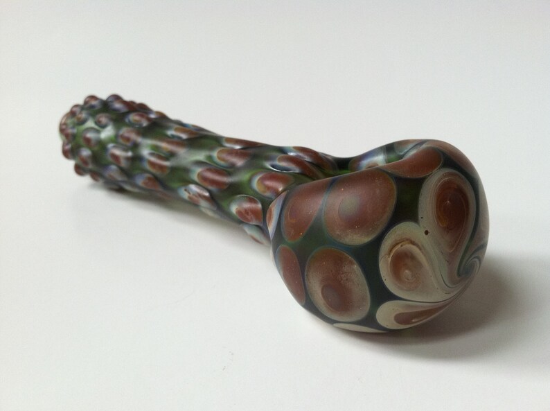 Glass Pipe Glass Blown Pipes Green Glass Pipes Smoking | Etsy